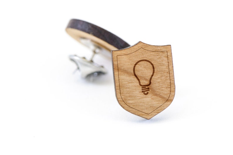 Light Bulb Lapel Pin Wooden Pin Wooden Lapel Gift for Him - Etsy