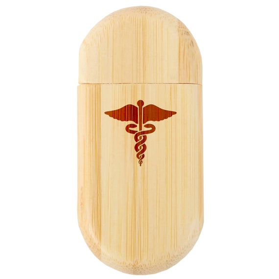 Caduceus Medical Symbol 8gb Bamboo Usb Flash Drive With | Etsy