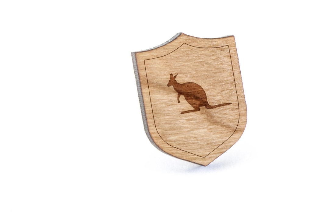 Kangaroo Lapel Pin, Wooden Pin, Wooden Lapel, Gift for Him or Her ...