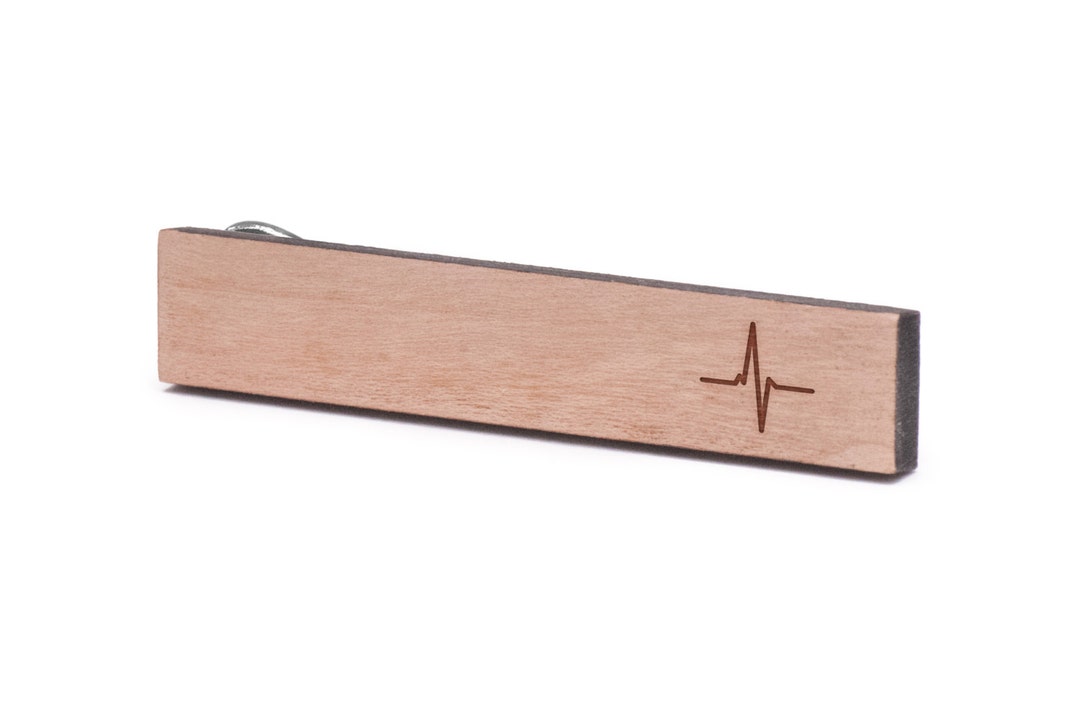 Ekg Heart Beat Tie Clip, Wood, Gift for Him, Wedding Gifts, Groomsman ...