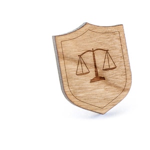 Law Scale Lapel Pin, Wooden Pin, Wooden Lapel, Gift for Him or Her ...