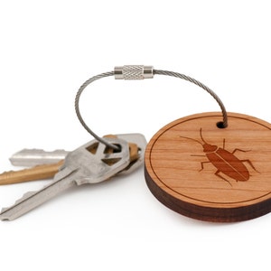 Cockroach Keychain, Wood Keychain, Custom Keychain, Gift for Him or Her ...