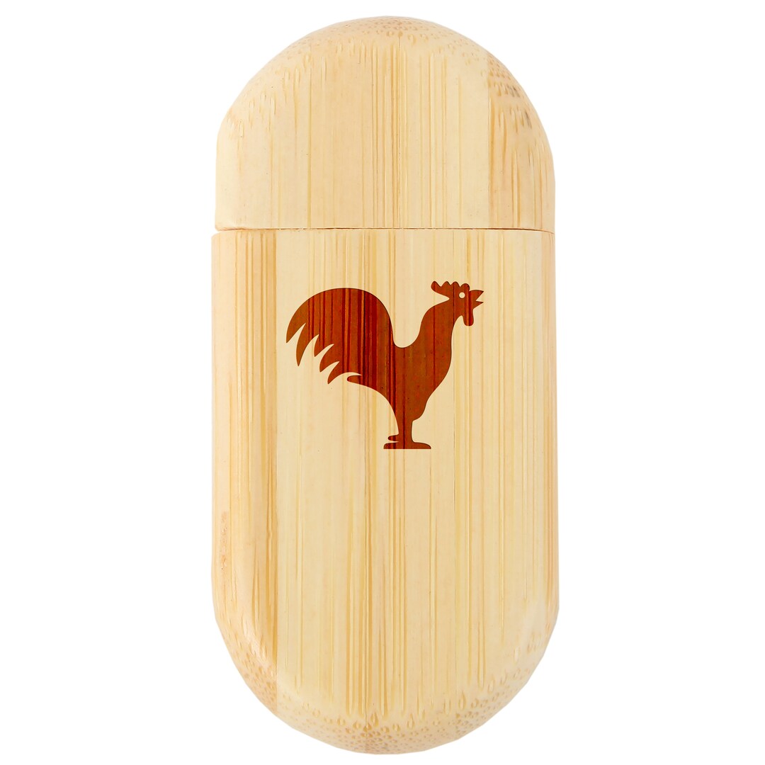 Rooster 8gb Bamboo Usb Flash Drive With Rounded Corners Wood - Etsy