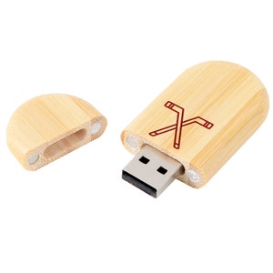 Hockey Sticks 8gb Bamboo Usb Flash Drive With Rounded Corners - Wood ...