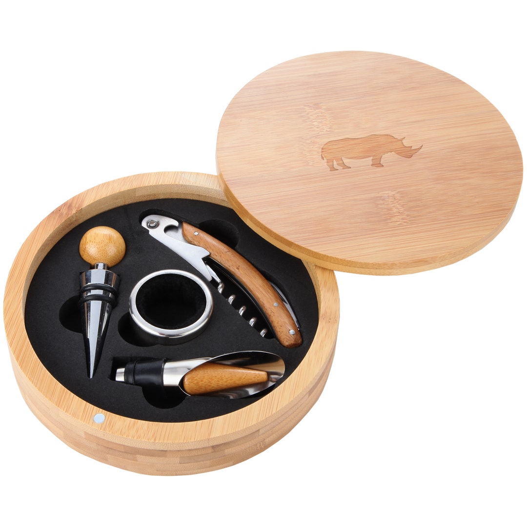 Rhino Wooden Accessories Company Wine Tool Set Portable Wine Accessory ...