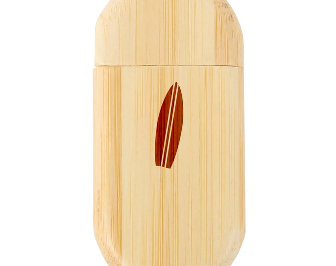 Surfboard 8gb Bamboo Usb Flash Drive With Rounded Corners Wood Flash ...