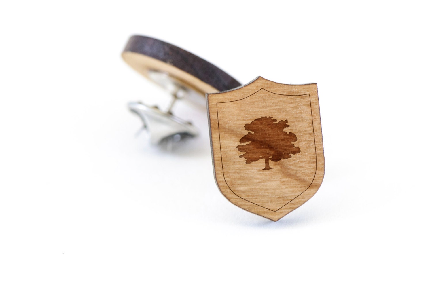 Oak Tree Lapel Pin Wooden Pin Wooden Lapel Gift for Him or - Etsy