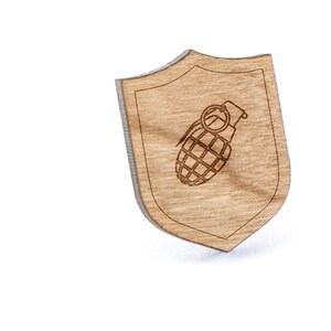 Grenade Lapel Pin Wooden Pin Wooden Lapel Gift for Him or - Etsy