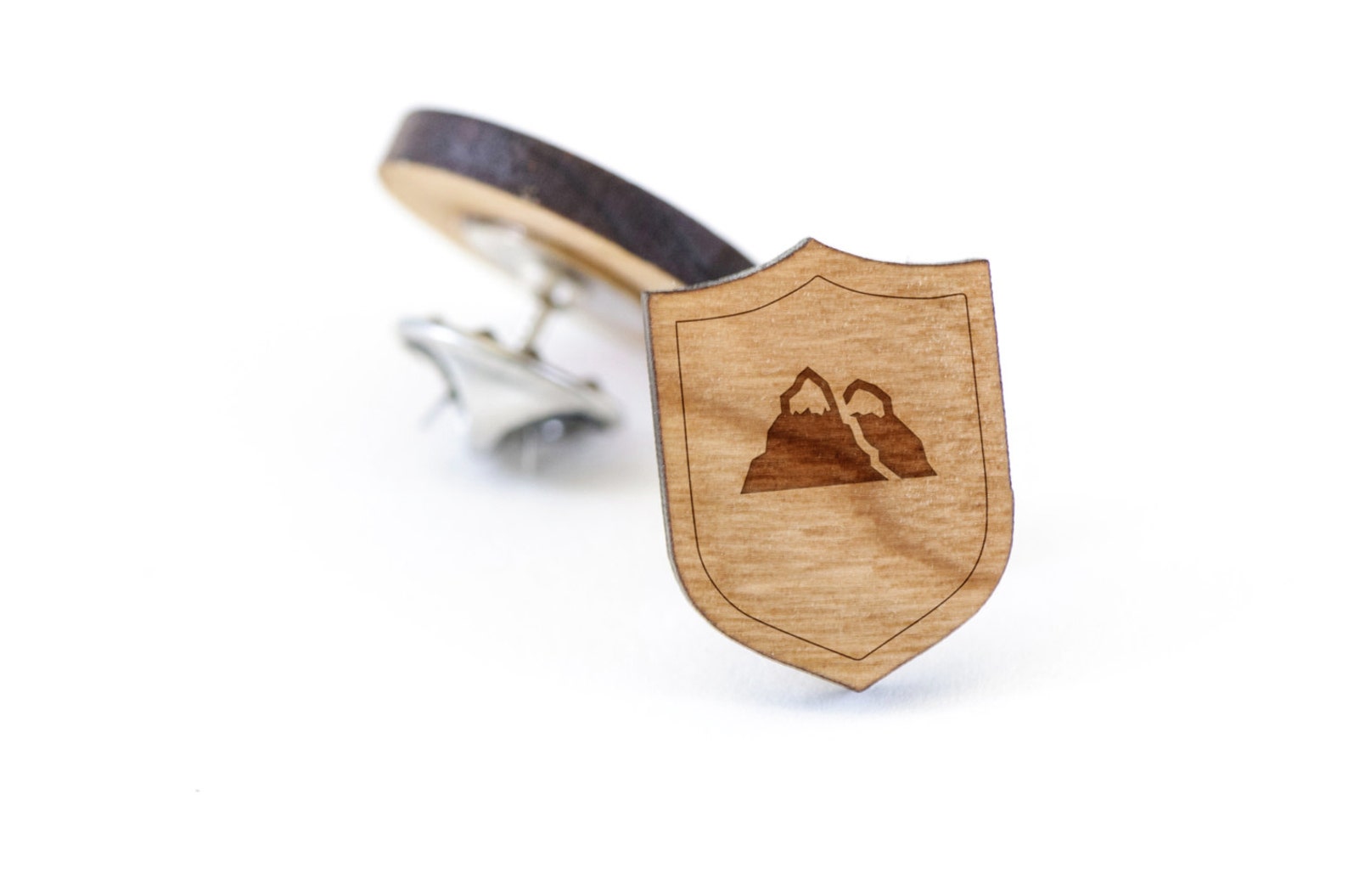 Mountain Lapel Pin Wooden Pin Wooden Lapel Gift for Him or - Etsy