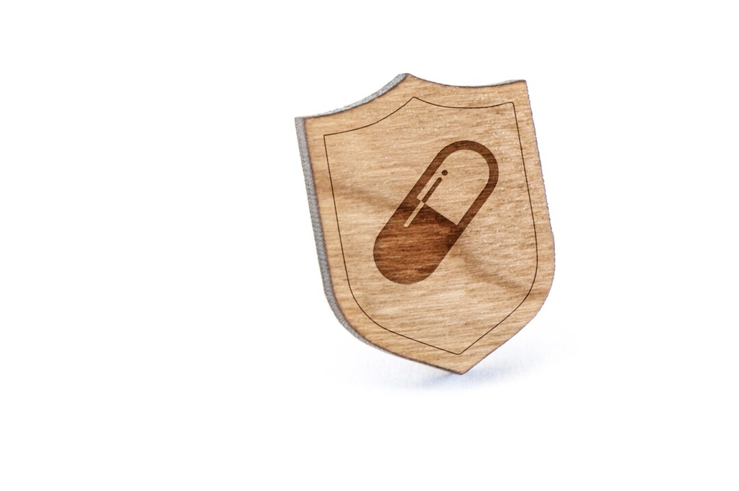 Pill Capsule Lapel Pin Wooden Pin Wooden Lapel Gift for Him - Etsy