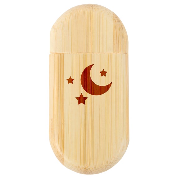 Moon and Star 8gb Bamboo Usb Flash Drive With Rounded Corners | Etsy