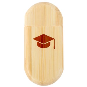 Graduation Cap 8gb Bamboo Usb Flash Drive With Rounded Corners Wood ...
