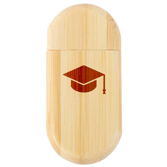 Graduation Cap 8gb Bamboo Usb Flash Drive With Rounded Corners | Etsy