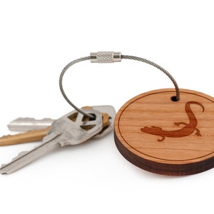 Salamander Keychain, Wood Keychain, Custom Keychain, Gift for Him or ...
