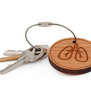 Anatomical Lungs Keychain, Wood Keychain, Custom Keychain, Gift for Him ...