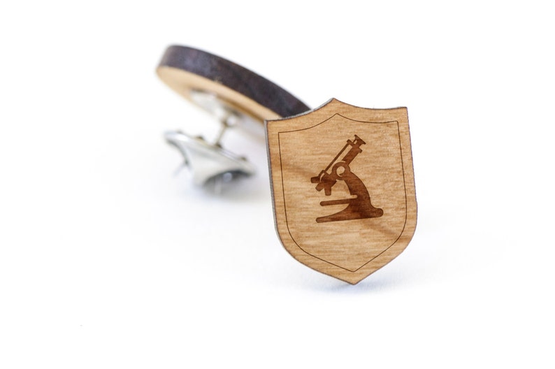 Microscope Lapel Pin Wooden Pin Wooden Lapel Gift for Him - Etsy