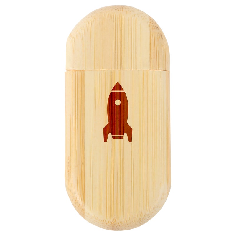 Rocket Ship 8gb Bamboo Usb Flash Drive With Rounded Corners - Etsy