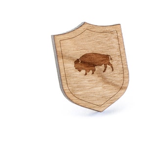 Buffalo Lapel Pin, Wooden Pin, Wooden Lapel, Gift for Him or Her ...