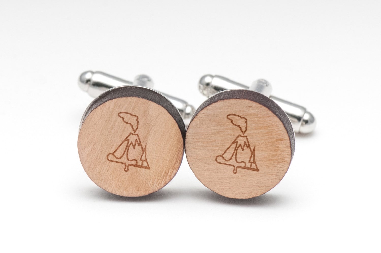 Volcano Wood Cufflinks Gift for Him Wedding Gifts Groomsman - Etsy