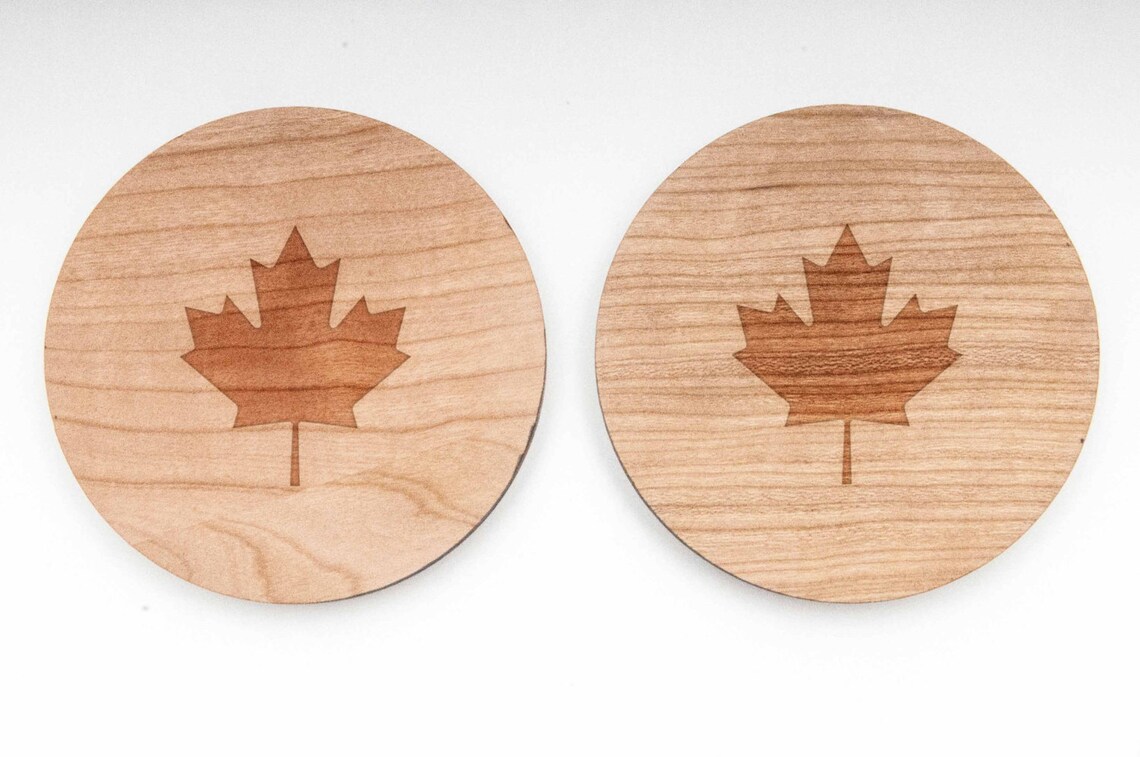 Maple Leaf Wooden Coasters Set of 4 Gifts for Him Wedding - Etsy