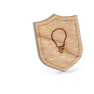Light Bulb Lapel Pin, Wooden Pin, Wooden Lapel, Gift for Him or Her ...