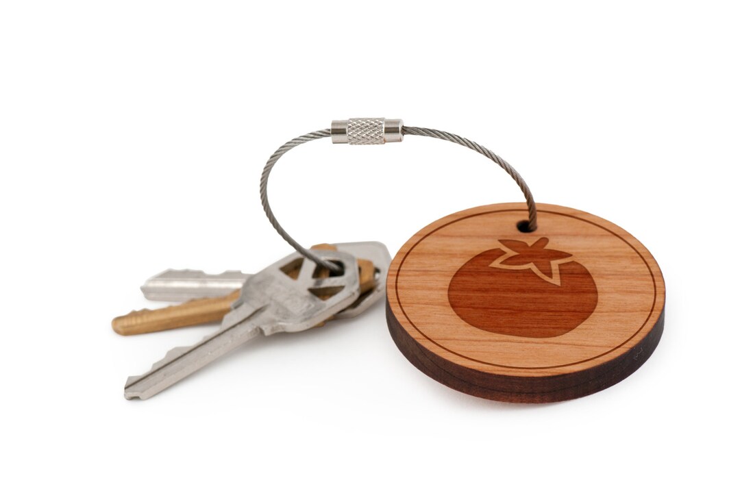 Tomato Keychain, Wood Keychain, Custom Keychain, Gift for Him or Her ...