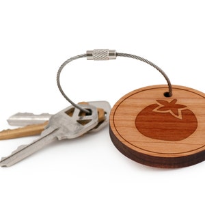 Tomato Keychain Wood Keychain Custom Keychain Gift for Him - Etsy
