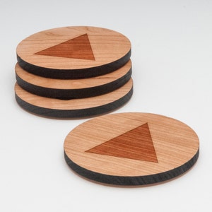 Isosceles Triangle Wooden Coasters Set of 4, Gifts for Him, Wedding ...