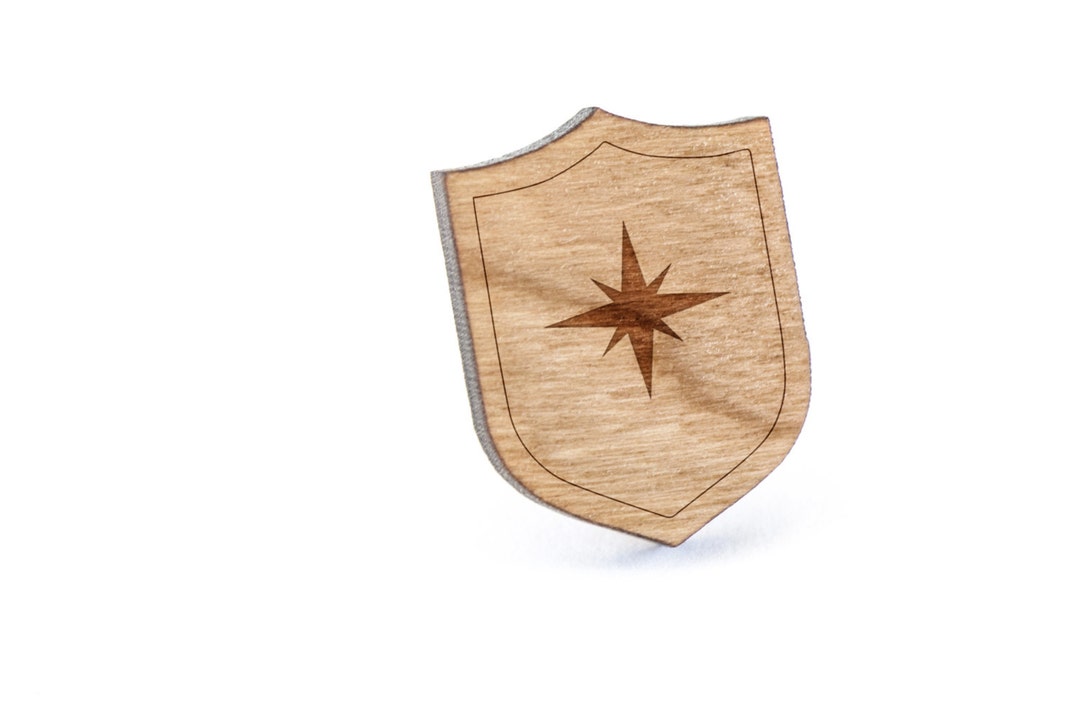 North Star Lapel Pin, Wooden Pin, Wooden Lapel, Gift for Him or Her ...