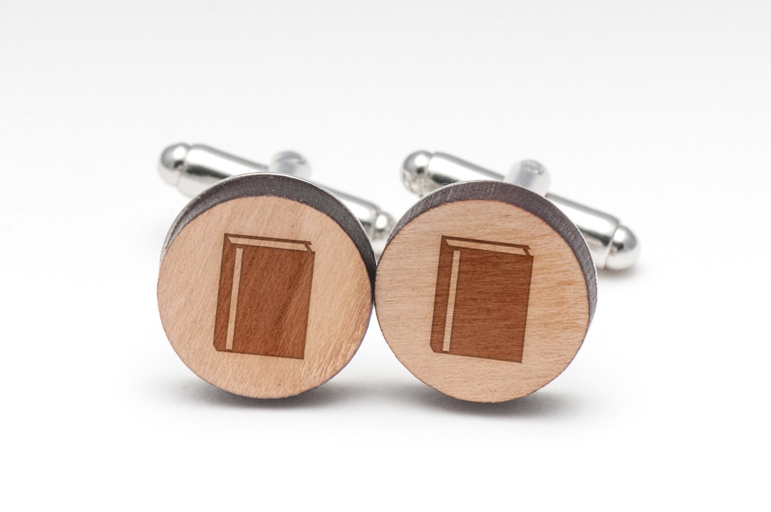 Book Wood Cufflinks Gift for Him Wedding Gifts Groomsman - Etsy