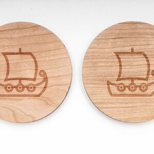 Viking Ship Wooden Coasters Set of 4, Gifts for Him, Wedding Gifts ...