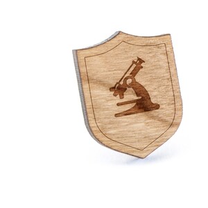 Microscope Lapel Pin Wooden Pin Wooden Lapel Gift for Him - Etsy