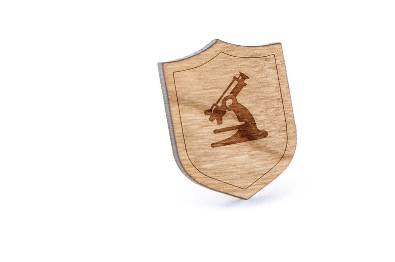 Microscope Lapel Pin Wooden Pin Wooden Lapel Gift for Him - Etsy