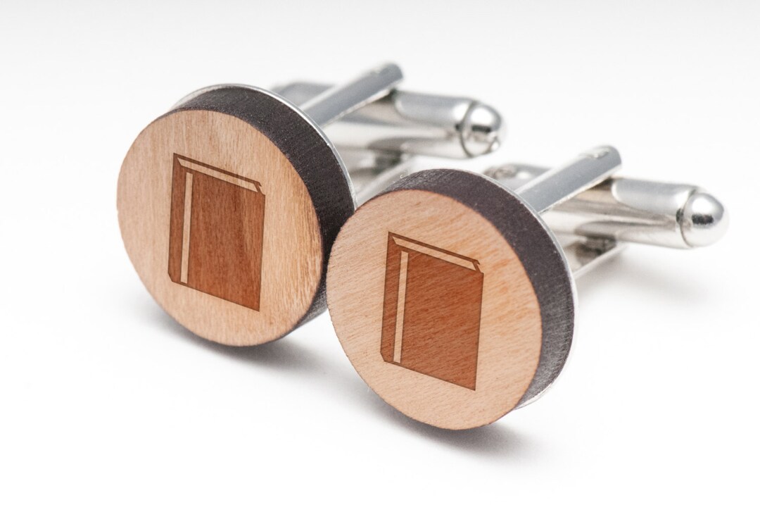 Book Wood Cufflinks Gift for Him, Wedding Gifts, Groomsman Gifts, and ...