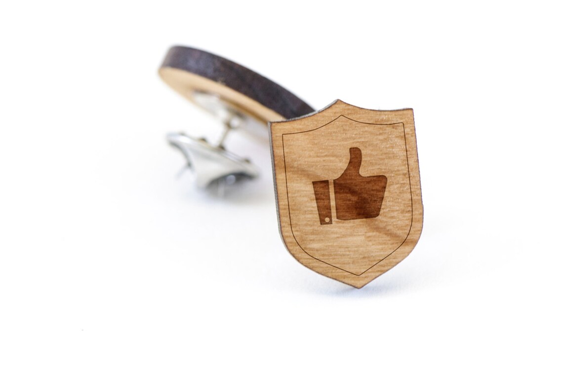 Thumbs up Lapel Pin Wooden Pin Wooden Lapel Gift for Him or | Etsy