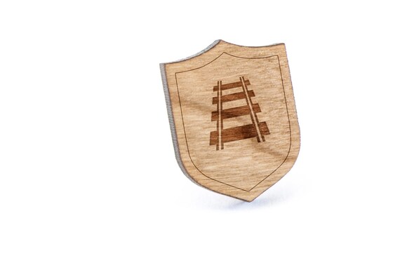 Railroad Lapel Pin Wooden Pin Wooden Lapel Gift for Him or - Etsy