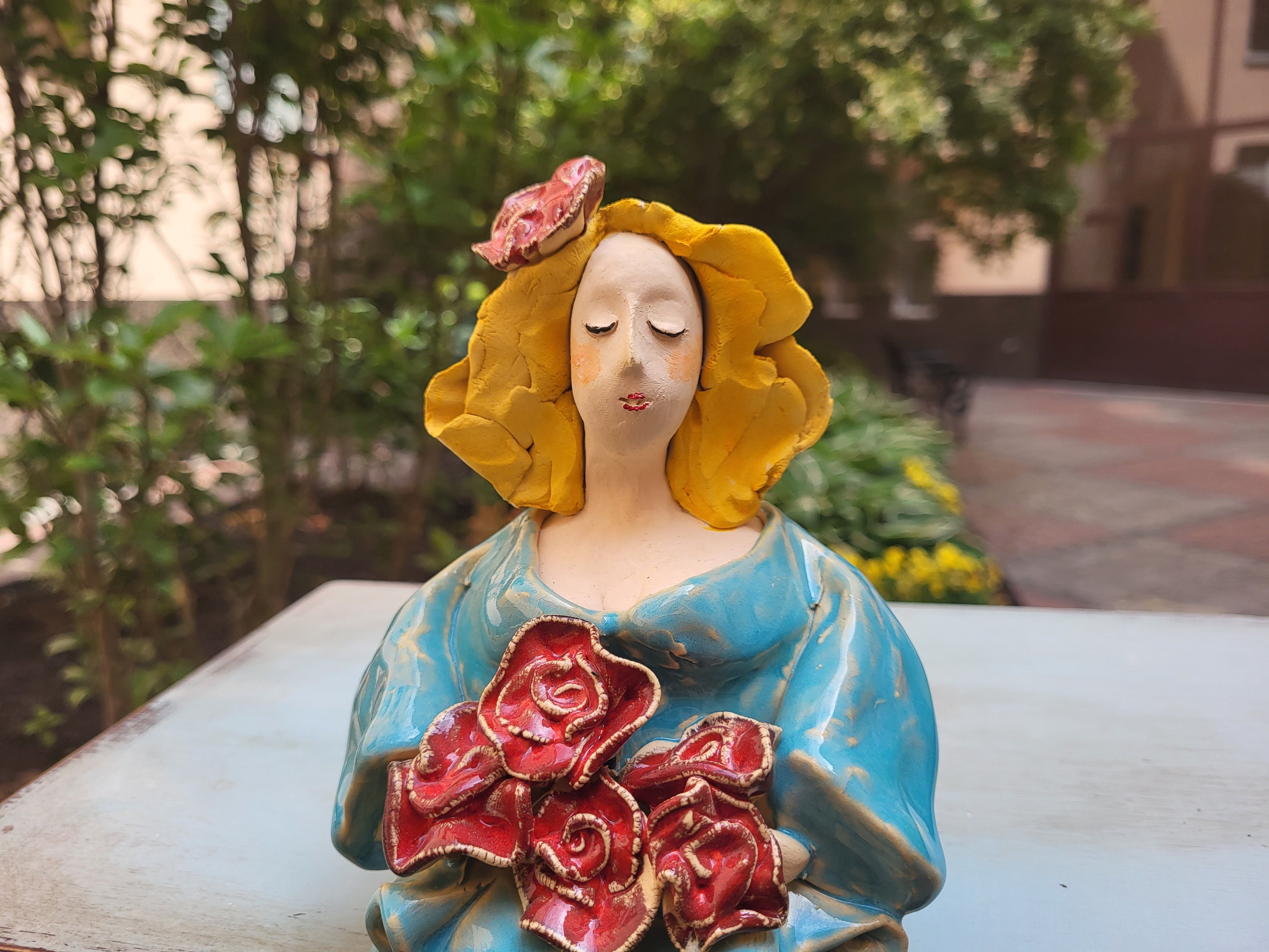 Ceramic Women Sculpture Ceramic Woman Figure Woman Statue - Etsy