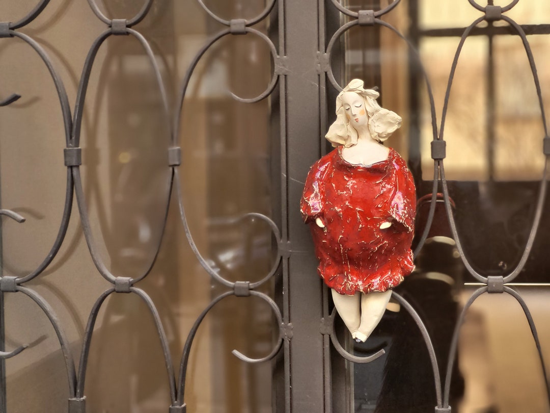 Red Ceramic Sculpture, Hanging Sculpture - Etsy