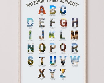 Alphabet & Number Posters | National Park Edition - Black Script ...