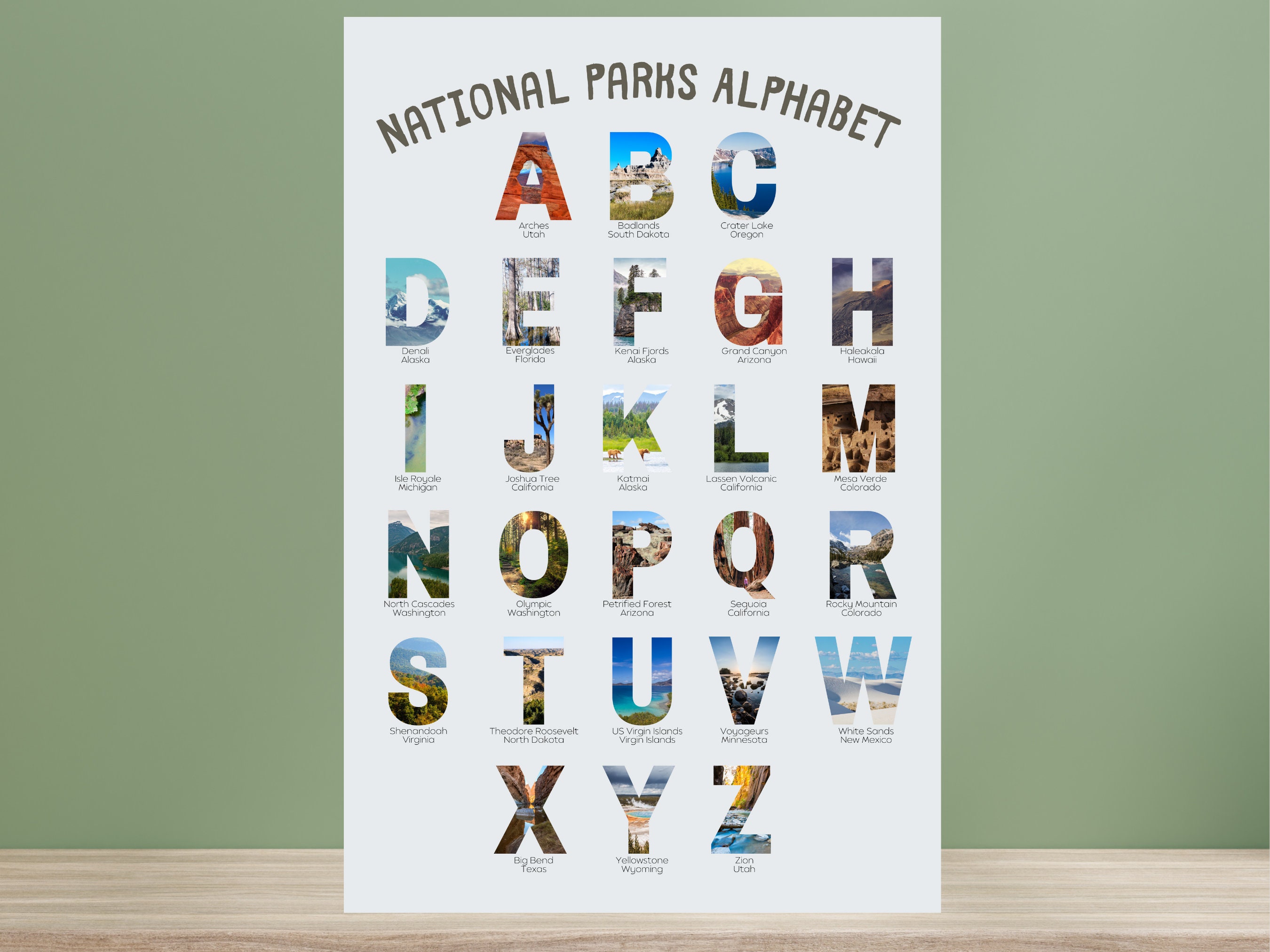 National Park Alphabet Digital Download - Etsy