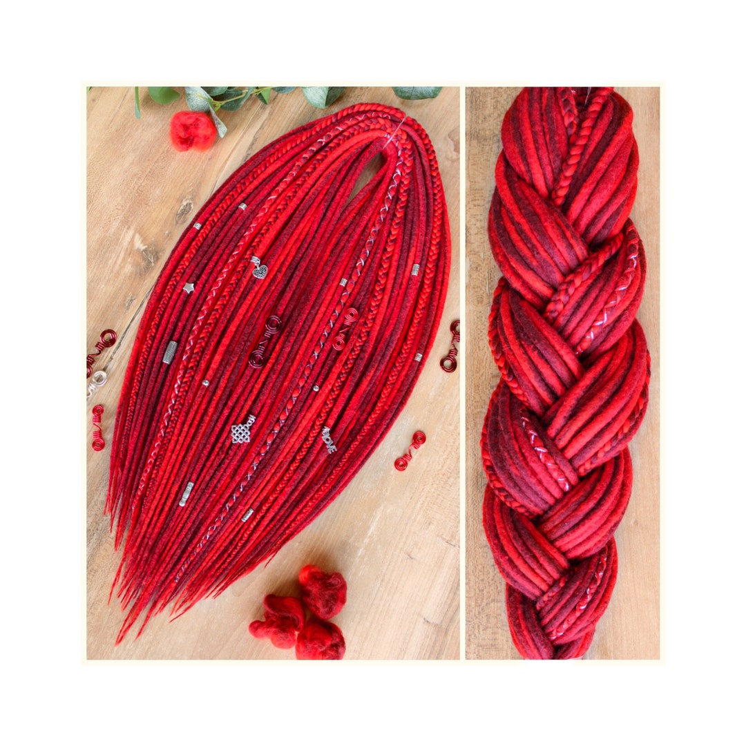 Wooldreads „rouge“ - Braids & Accessories Included - - Etsy