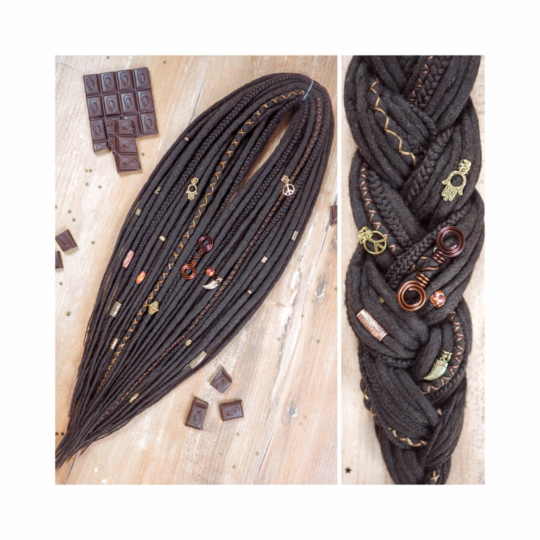 Wooldreads Dark Chocolate braids & accessories included - Etsy España