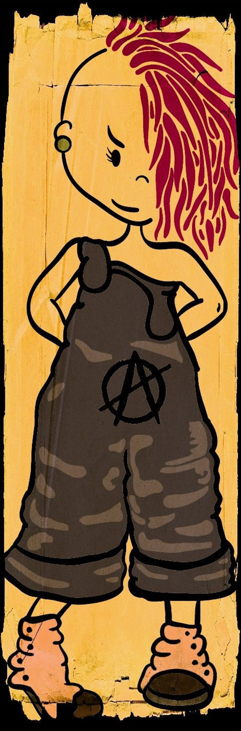 SVG DXF Cut File Punk Girl Anarchy Fusselfreies - Etsy