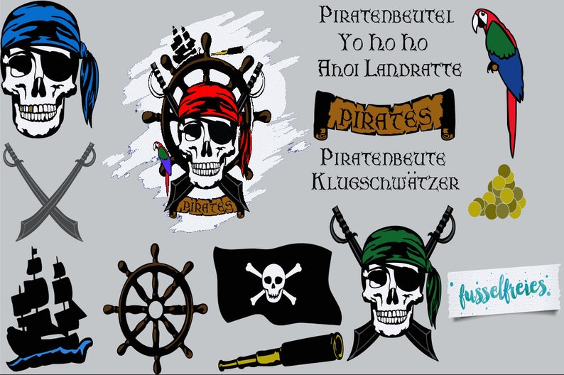 Plotterdatei Serie Pirate Style Fusselfreies Pirat Piraten | Etsy