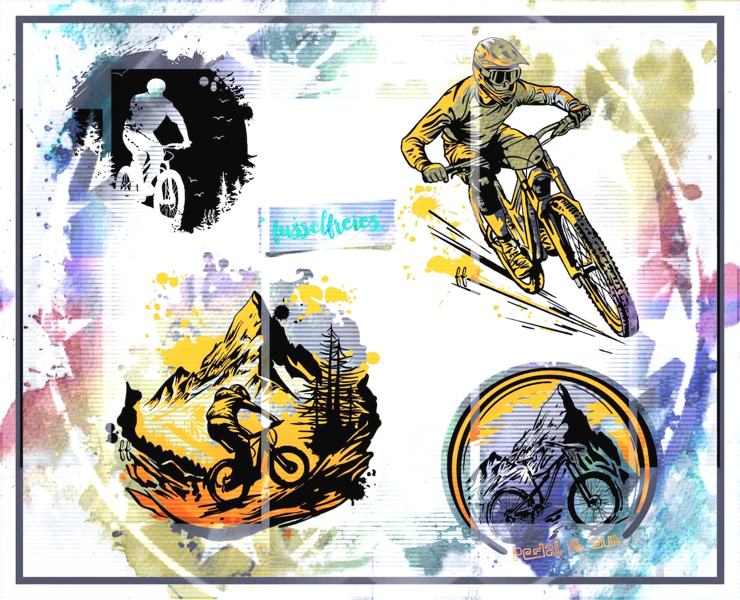 DXF SVG Cut File Mountain Bikes - Bicycle World Vol3 by Fusselfreies - Etsy