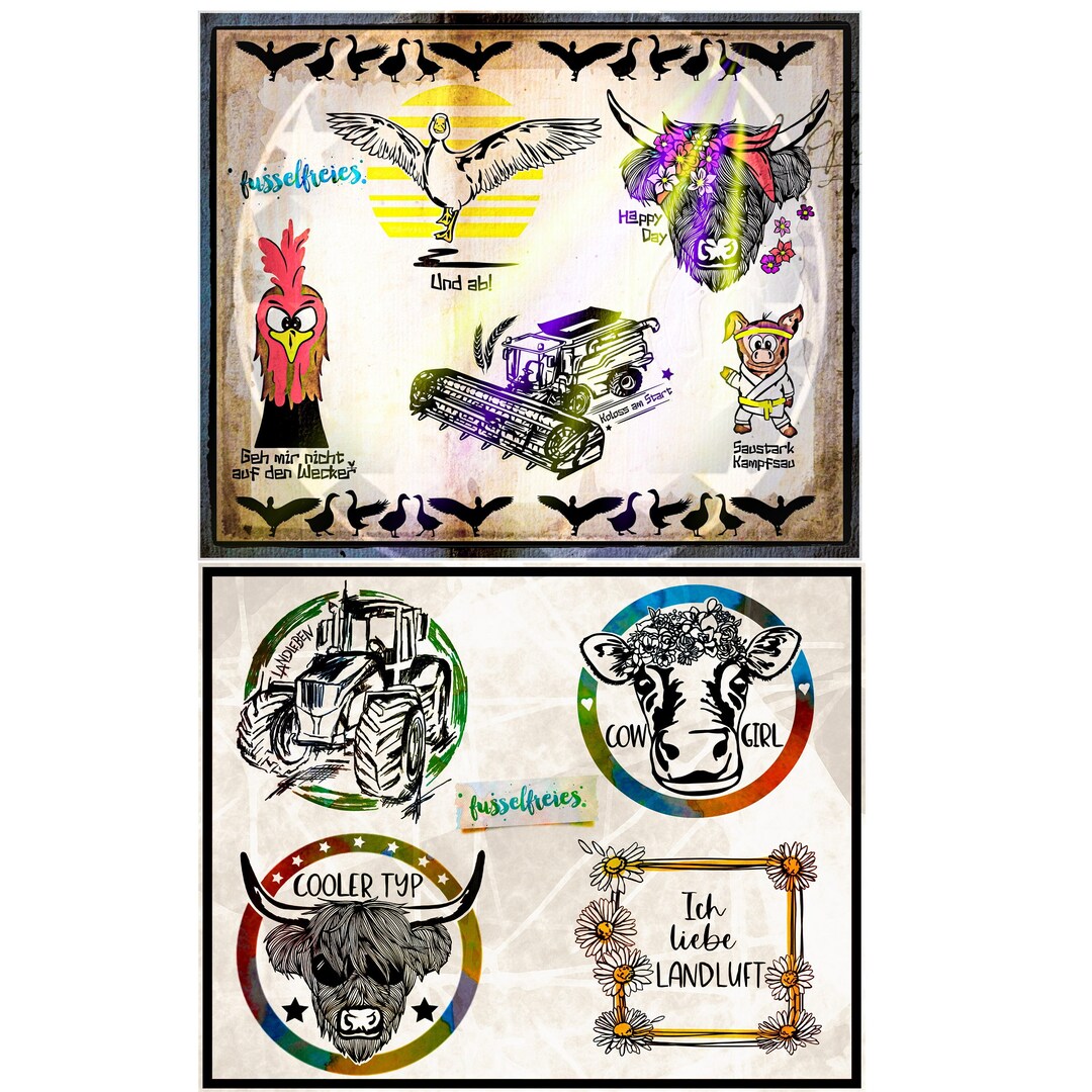 SVG DXF Cut File Set Country Life Vol1 + Vol2 - Faucet, Goose ...