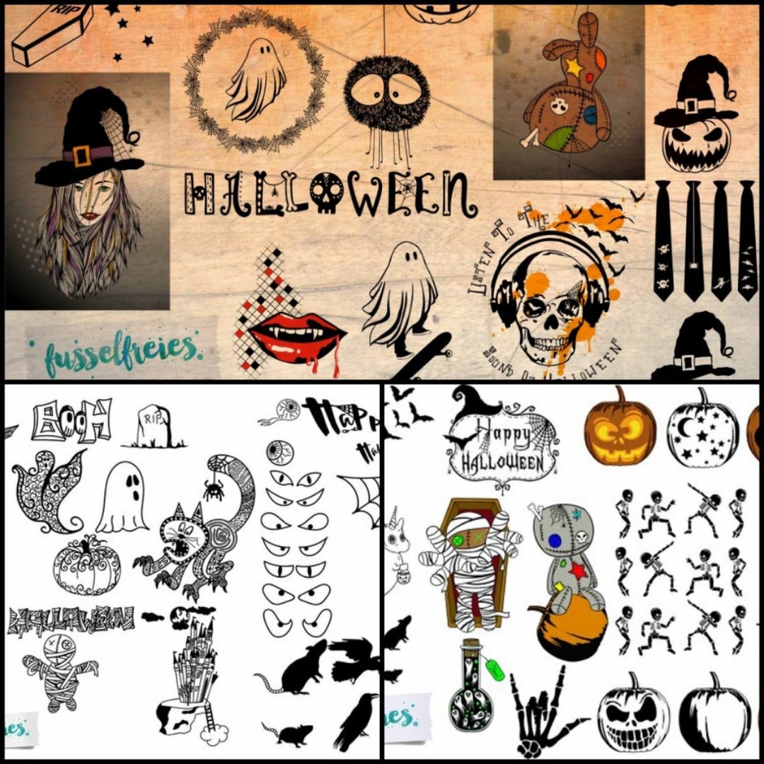 SVG DXF Cutting File Megapack Spooky HALLOWEEN Vol1+vol2+vol3 ...