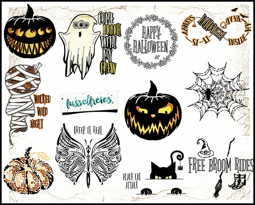 SVG DXF Cut File Spooky Halloween VOL5 - Pumpkin, Voodoo Doll, Mummy ...