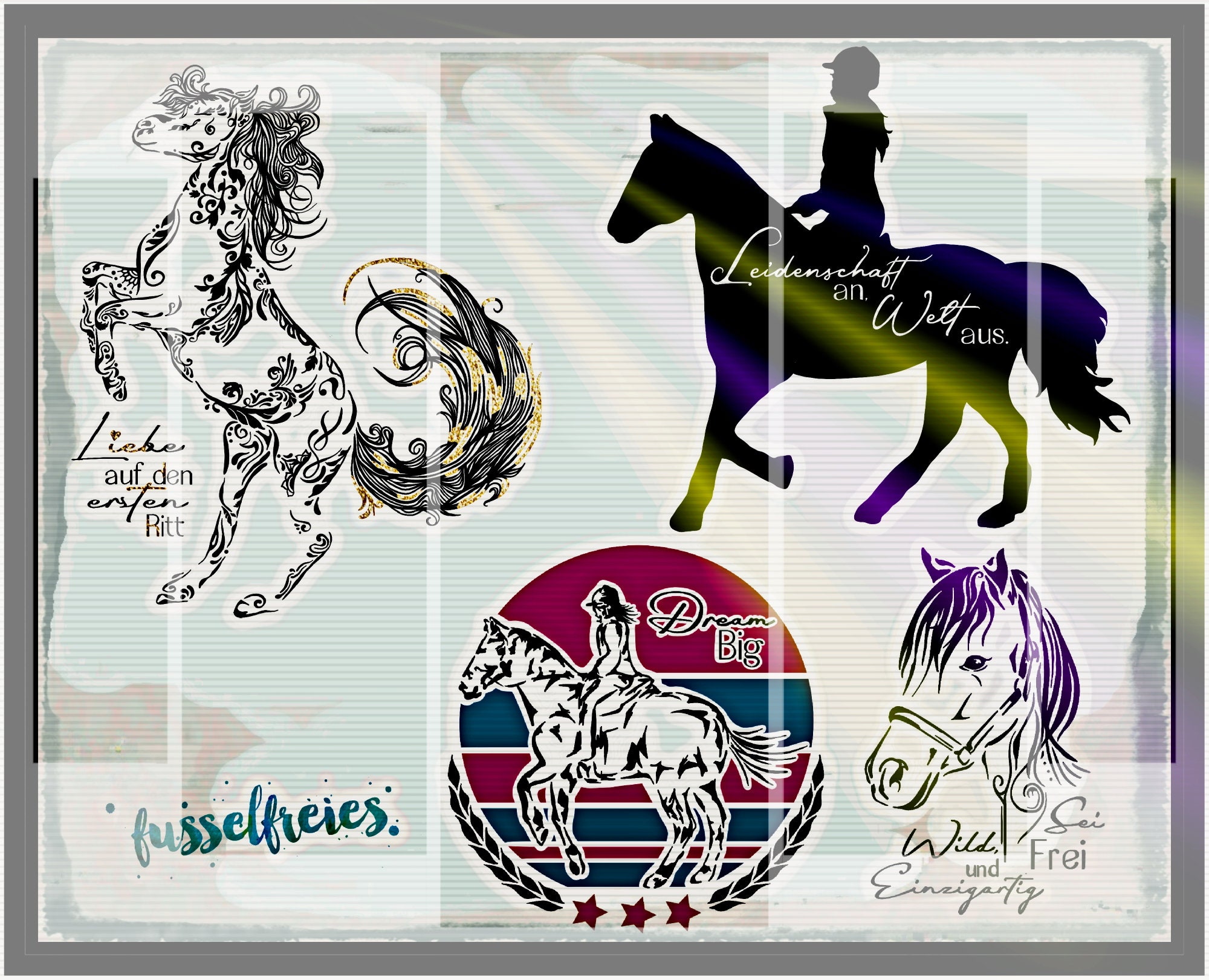 Pferde Liebe Vol2 Plotterdatei DXF SVG Boho Pferd - Etsy.de