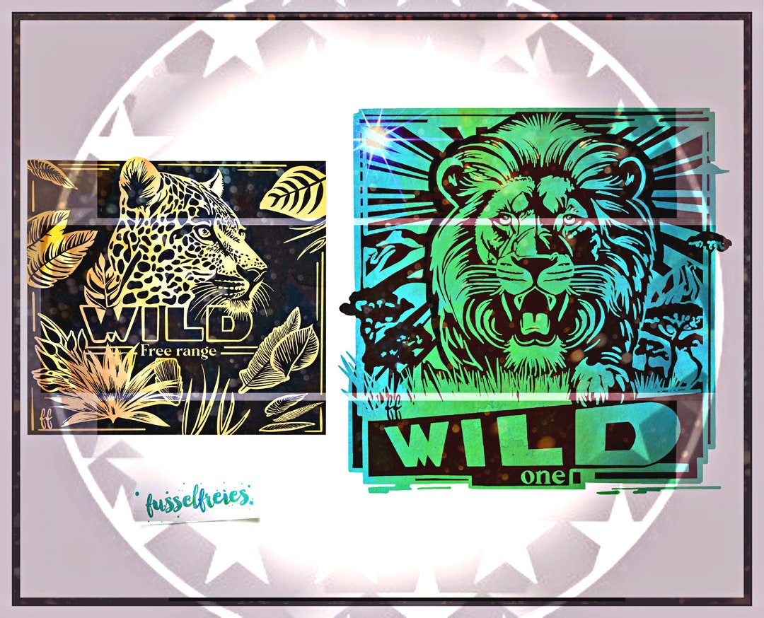 DXF SVG Cut File Lion & Leopard by Fusselfreies - Etsy